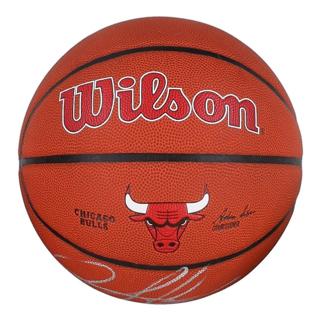 Dennis Rodman Signed Bulls Logo NBA Basketball (Schwartz) | Pristine ...