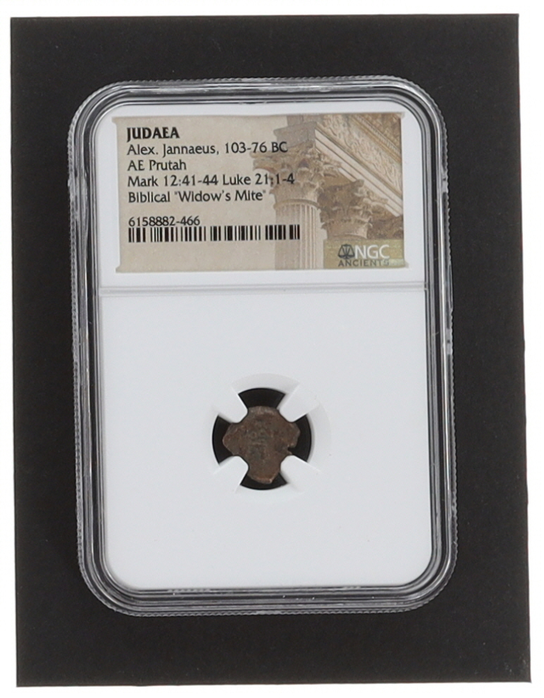 103-76 BC Judaea Biblical "Widow's Mite" (NGC) | Pristine Auction
