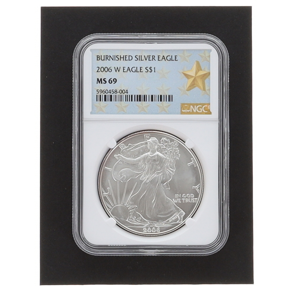 2006 American Silver Eagle - Burnished - West Point Label (NGC MS69) | Pristine Auction