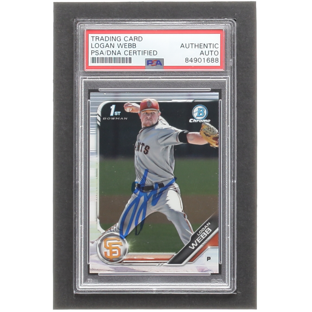 Logan Webb Signed 2019 Bowman Chrome Prospects #BCP79 RC (PSA ...