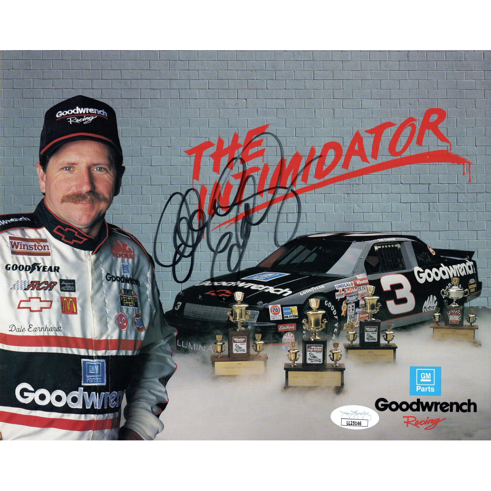 Dale Earnhardt Signed 8x10 Goodwrench Racing Card (JSA) | Pristine Auction