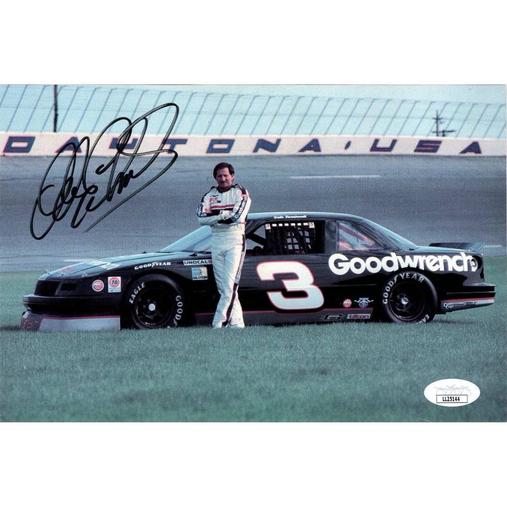 Dale Earnhardt Signed 6x9 Goodwrench Racing Card (JSA) | Pristine Auction