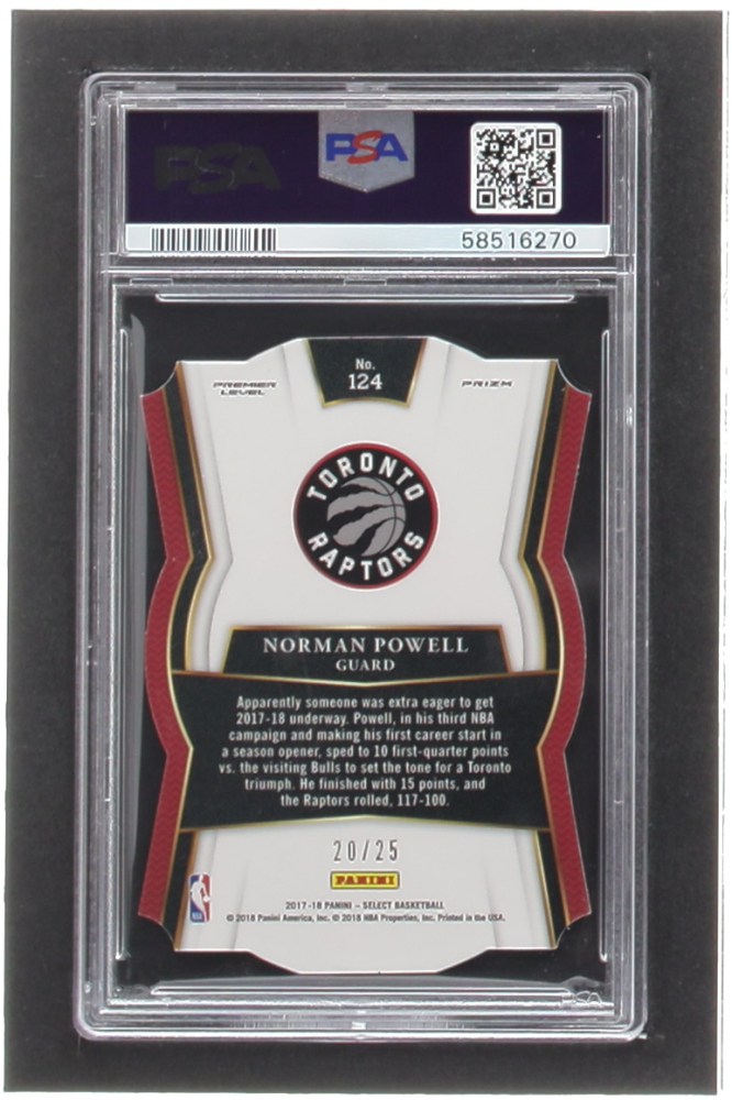 Norman Powell 2017-18 Select Prizms Die Cut Tie Dye #124 #20/25 (PSA 9 ...