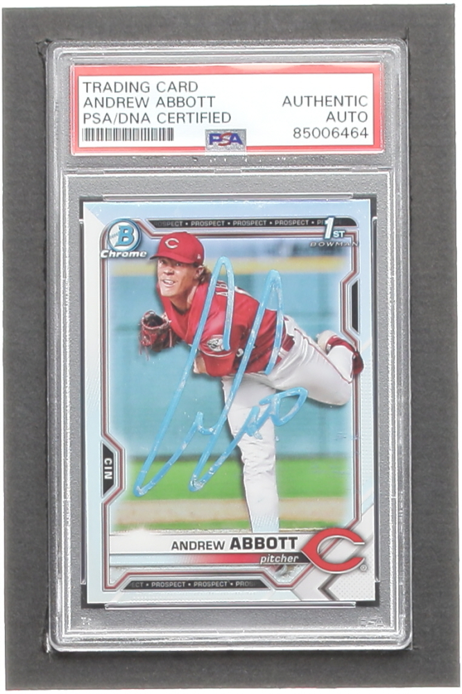 Andrew Abbott Signed 2021 Bowman Chrome Draft Refractors #BDC8 (PSA ...
