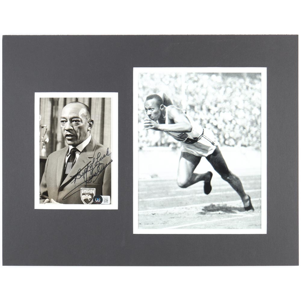 Jesse Owens Signed Team USA Custom Matted Photo Display Inscribed "Best ...
