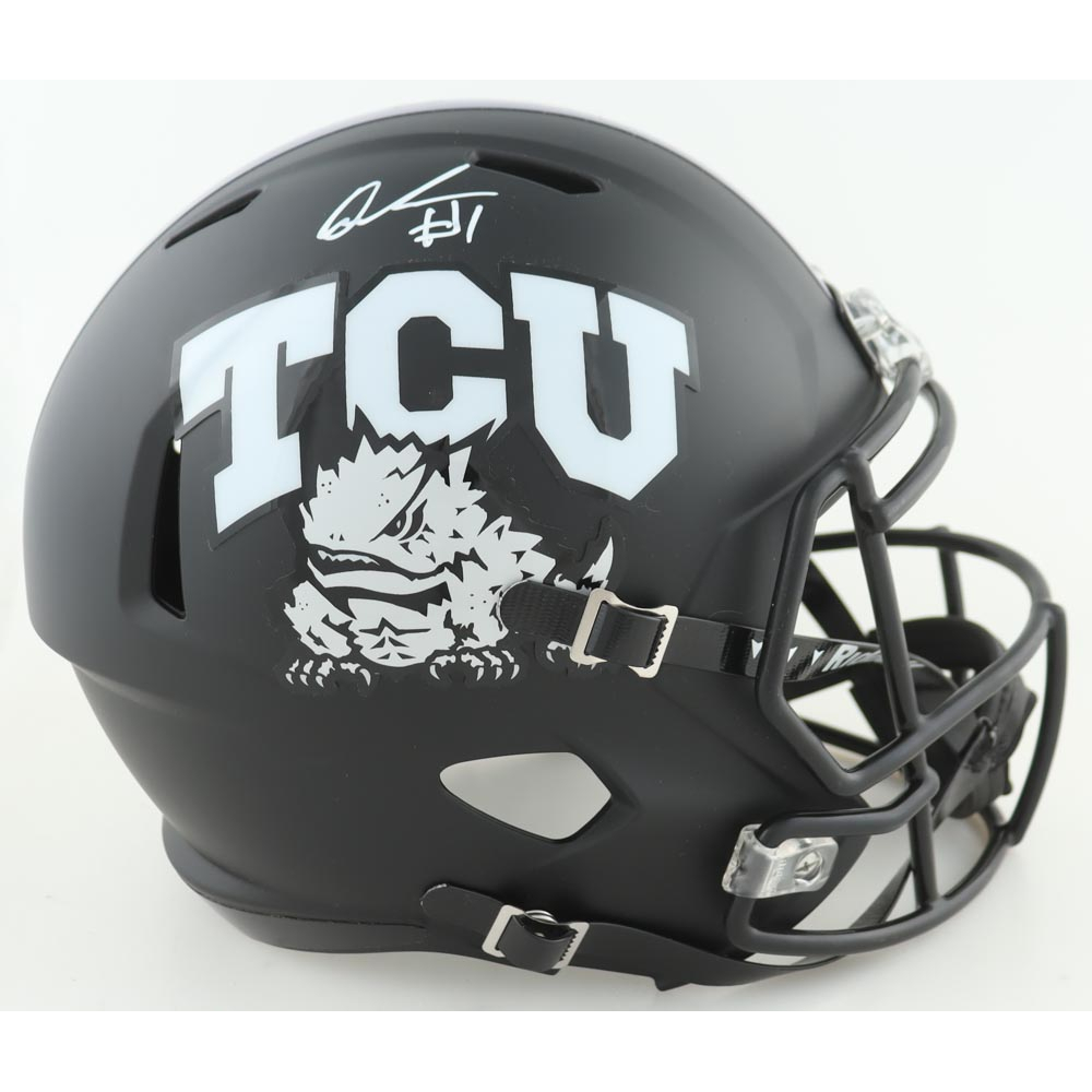 Quentin Johnston Signed TCU Horned Frogs Full-Size Speed Helmet ...