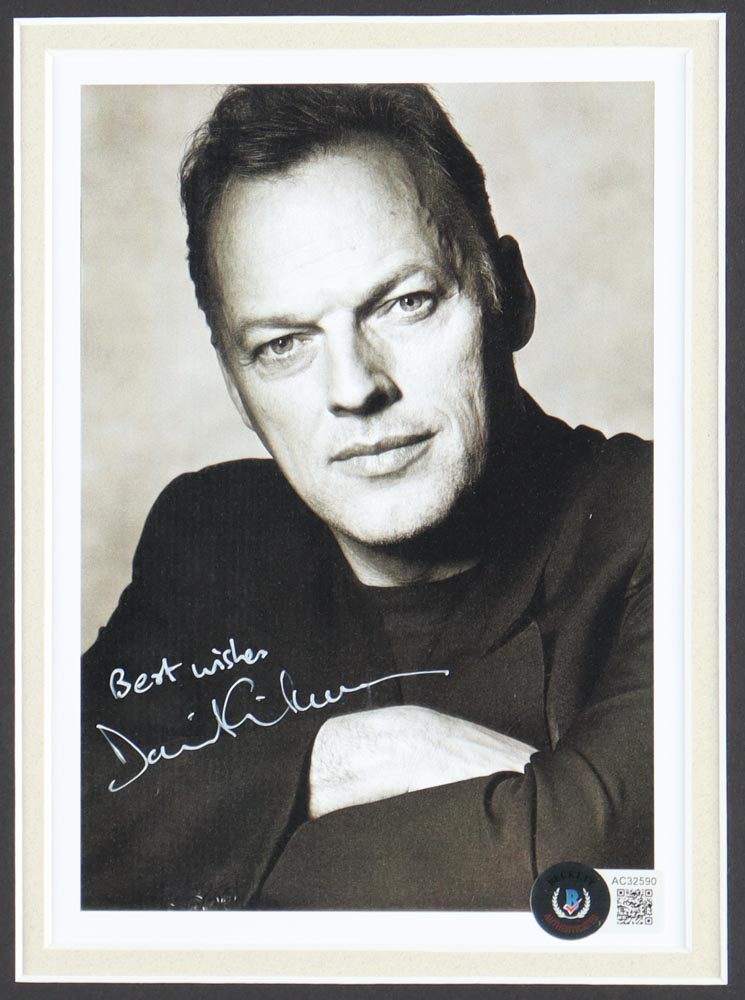 David Gilmour Signed Pink Floyd Custom Framed Photo Display Inscribed ...