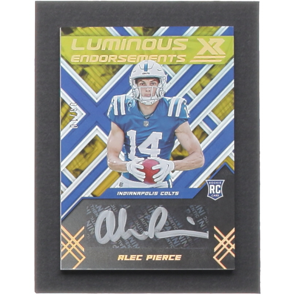 Alec Pierce 2022 Panini XR Luminous Endorsements Autographs Gold #21 RC ...