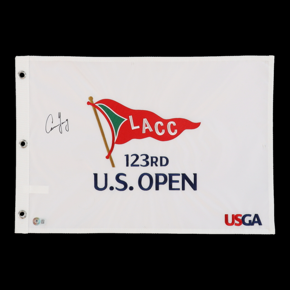Cameron Young Signed 123rd U.S. Open Pin Flag (Beckett) | Pristine Auction