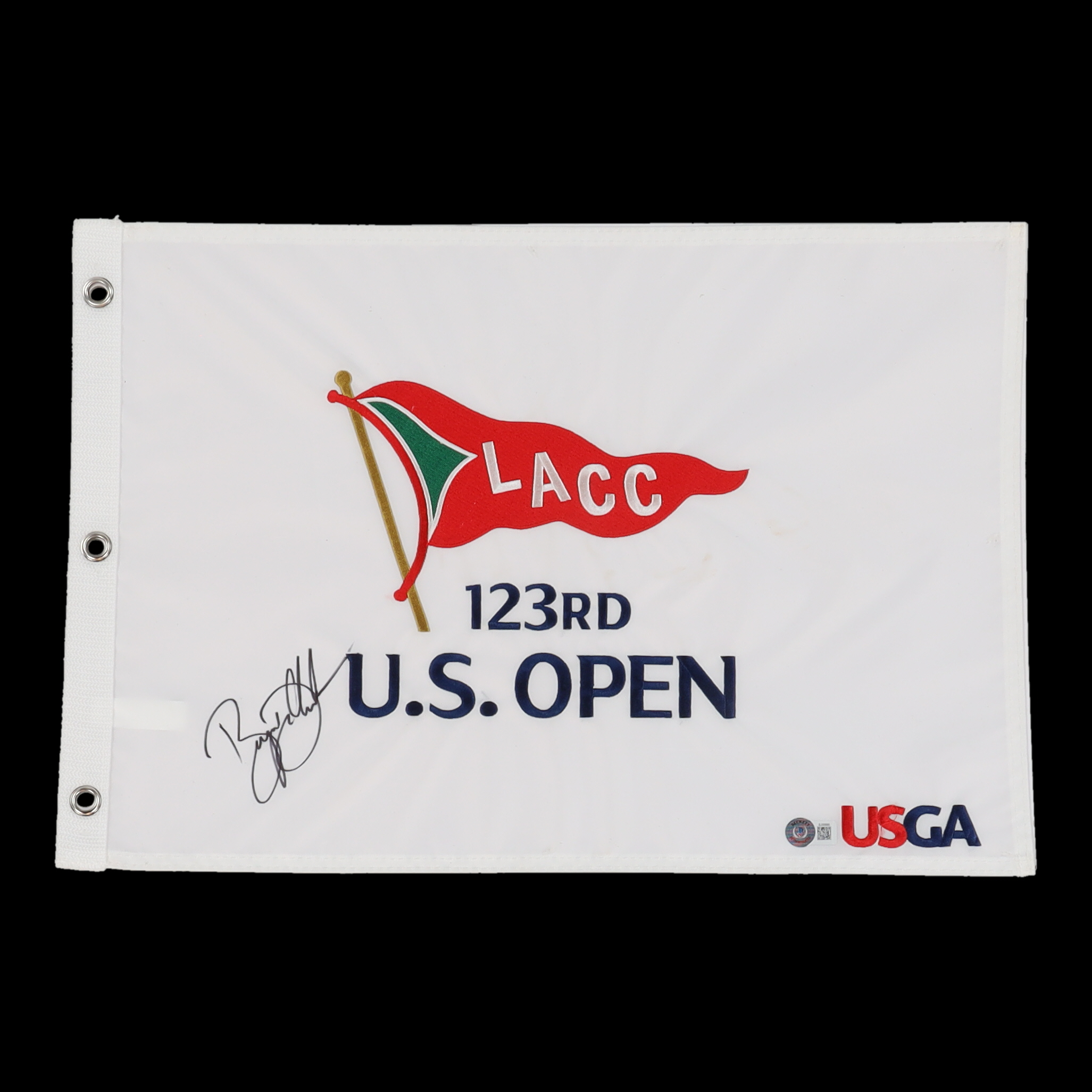Bryson DeChambeau Signed 123rd U.S. Open Pin Flag (Beckett) | Pristine ...
