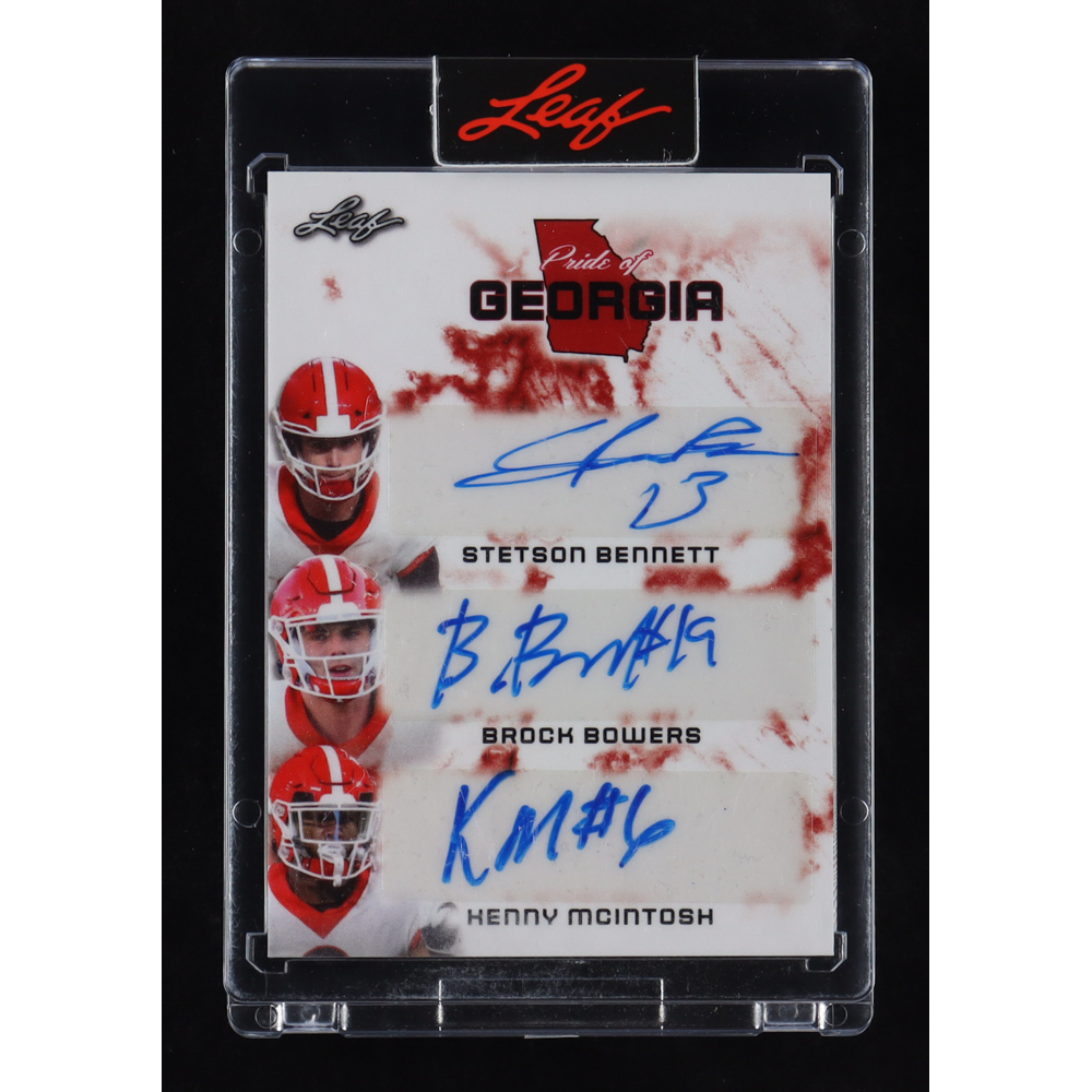 Stetson Bennett / Brock Bowers / Kenny McIntosh 2022 Leaf Pride of ...
