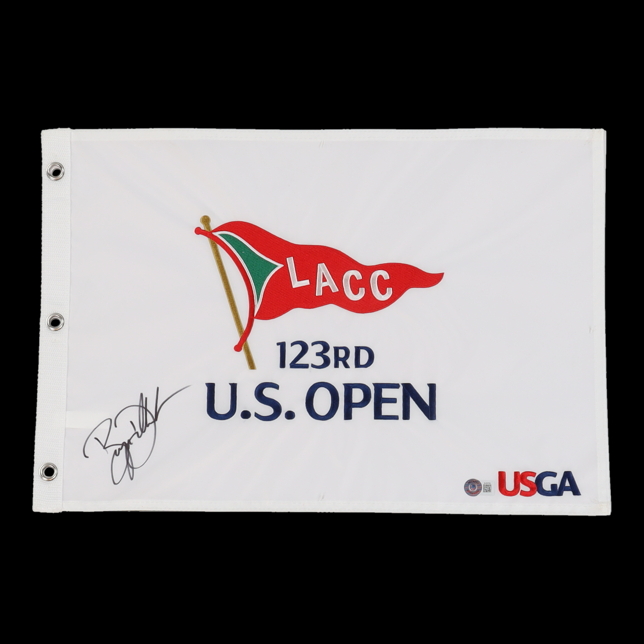 Bryson DeChambeau Signed 123rd U.S. Open Pin Flag (Beckett) | Pristine ...