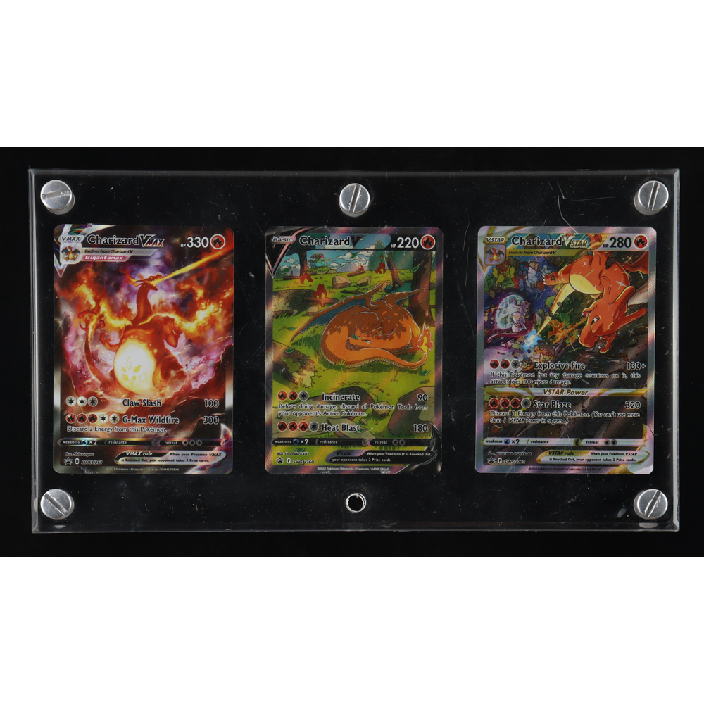 Display Set of (3) Charizard 2022 Pokemon Sword & Shield Promo Cards ...