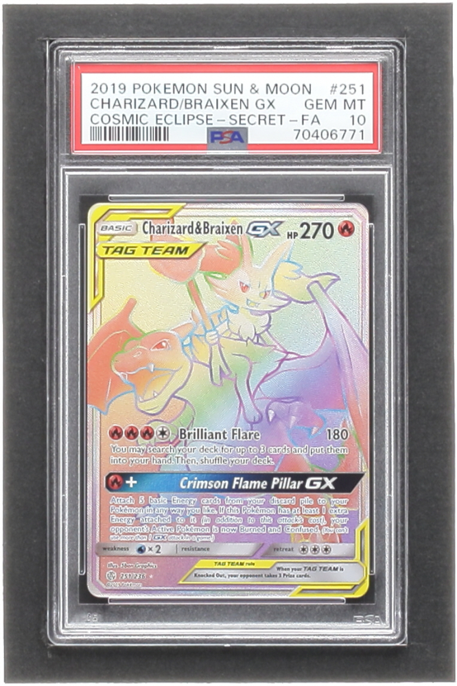 Charizard & Braixen GX Pokemon 2019 Cosmic Eclipse #251 (PSA 10) | Pristine Auction