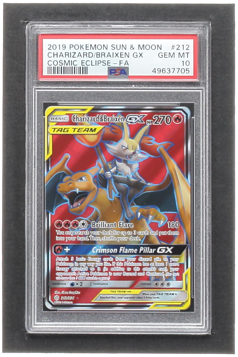 Charizard & Braixen GX Pokemon 2019 Cosmic Eclipse #212 (PSA 10) | Pristine Auction