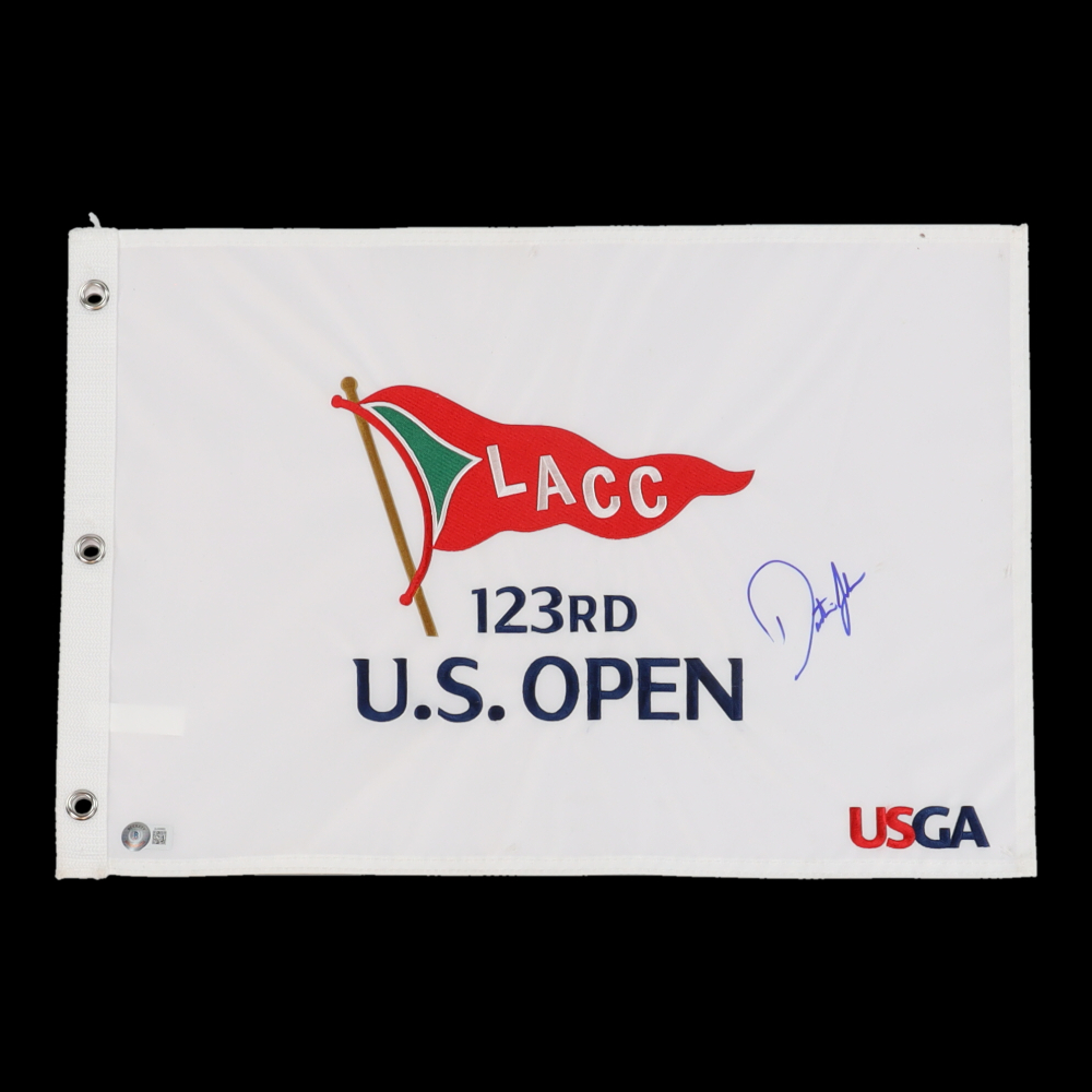 Dustin Johnson Signed 123rd U.S. Open Pin Flag (Beckett) | Pristine Auction