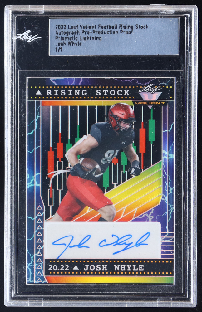 Josh Whyle 2022 Leaf Valiant Rising Stock Autograph Pre-Production ...
