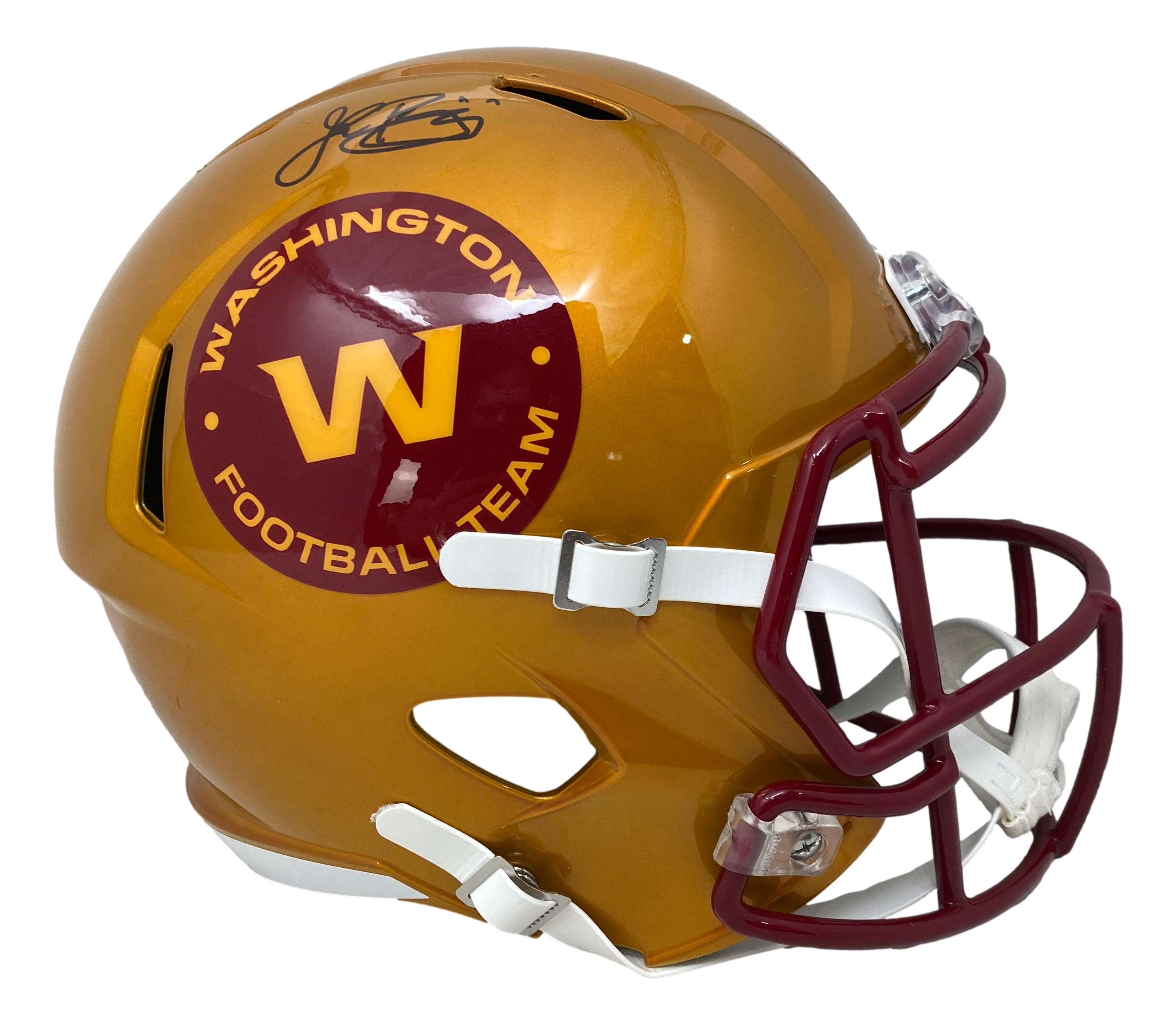 John Riggins Signed Commanders Full-Size Flash Alternate Speed Helmet ...