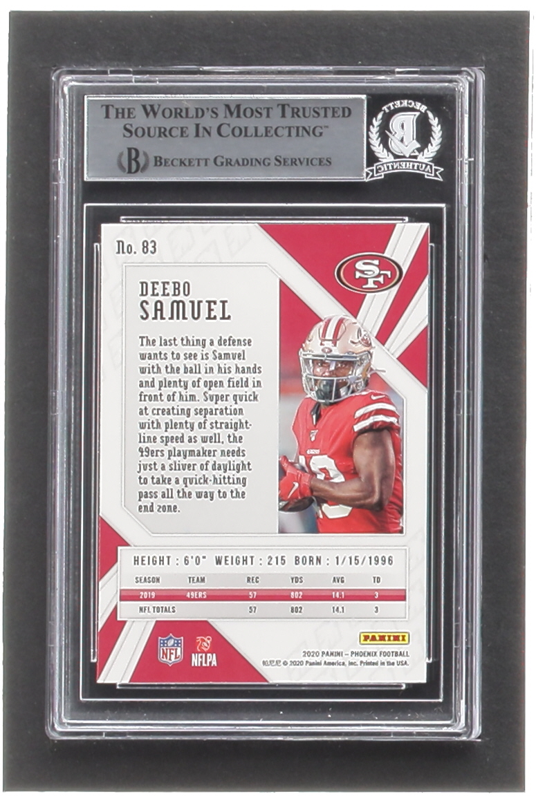 Deebo Samuel Signed 2020 Panini Phoenix Fire Burst #83 (BGS) | Pristine ...