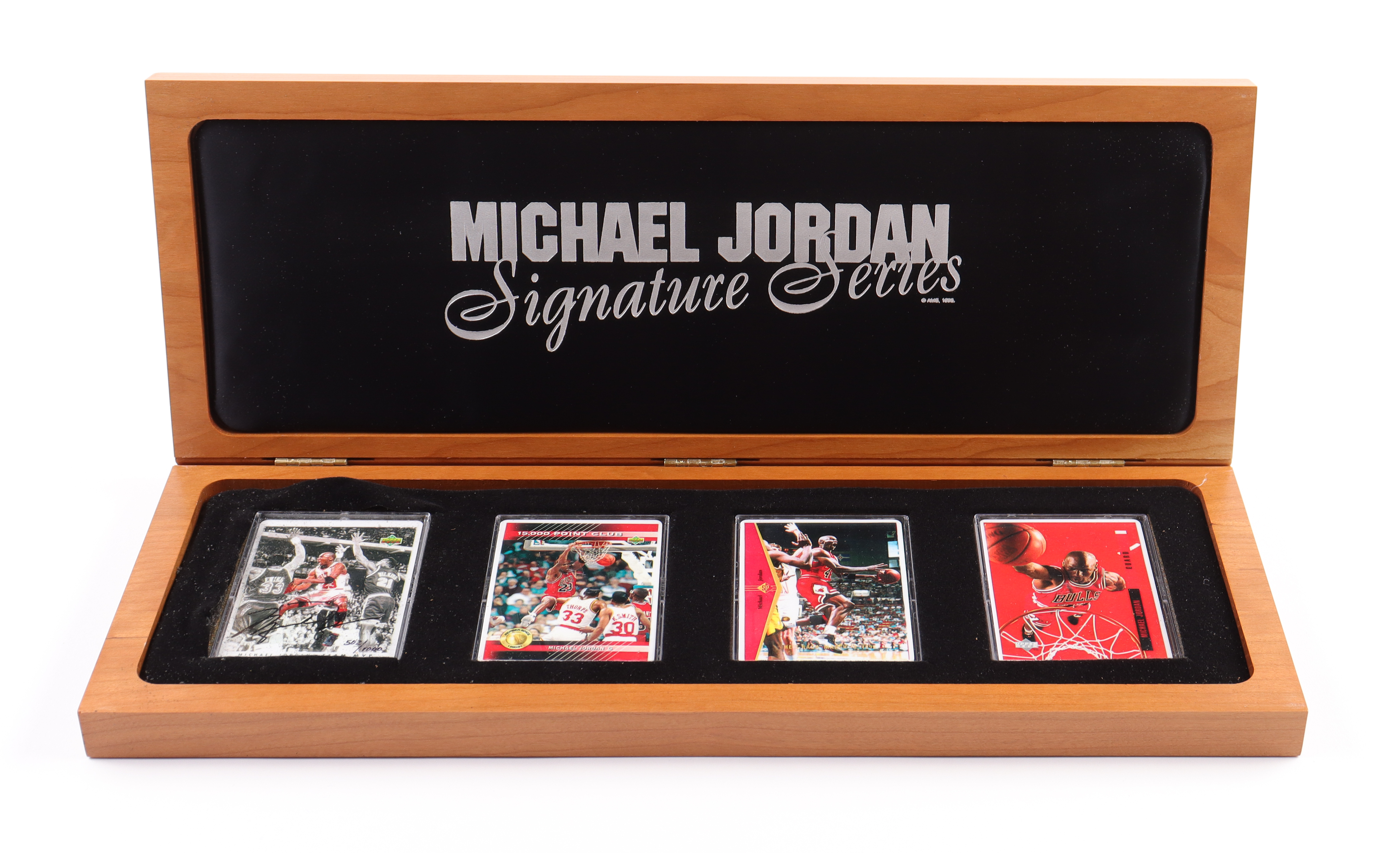 Display Set of (4) LE Michael Jordan Signature Series Cards #502/1000 ...