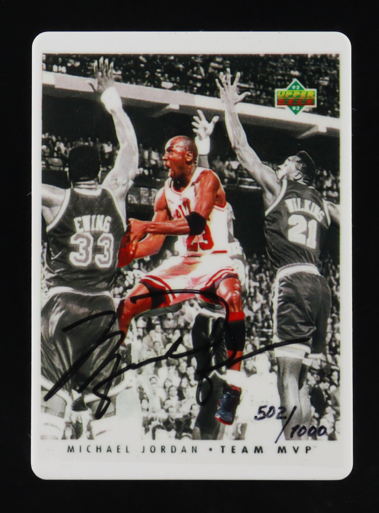 Display Set of (4) LE Michael Jordan Signature Series Cards #502/1000 ...