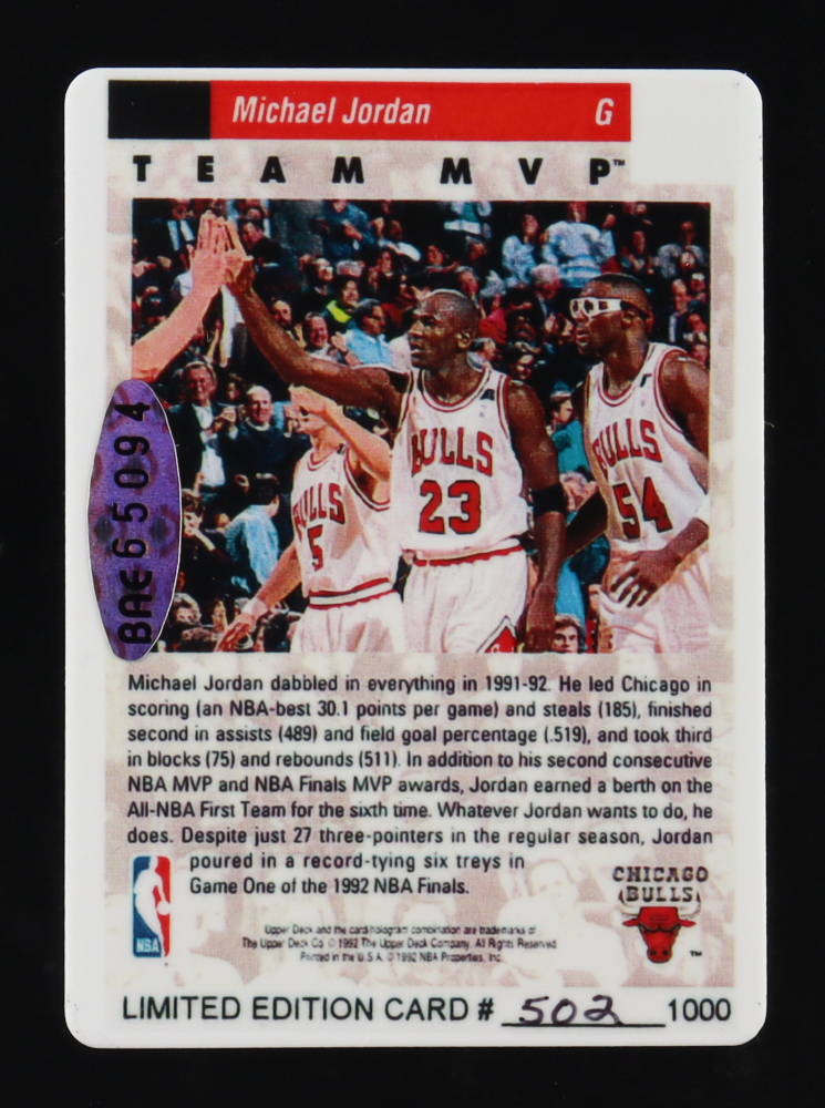 Display Set of (4) LE Michael Jordan Signature Series Cards #502/1000 ...