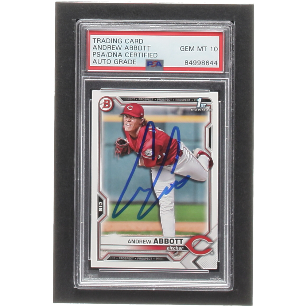 Andrew Abbott Signed 2021 Bowman Draft #BD8 RC (PSA | Autograph Graded ...