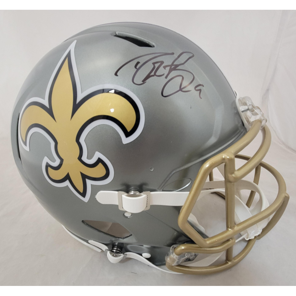 Drew Brees Signed Saints Full Size Flash Speed Authentic Helmet ...