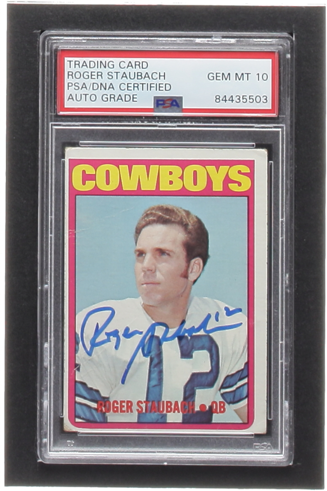 Roger Staubach Signed 1972 Topps #200 RC (PSA | Autograph Graded 10 ...
