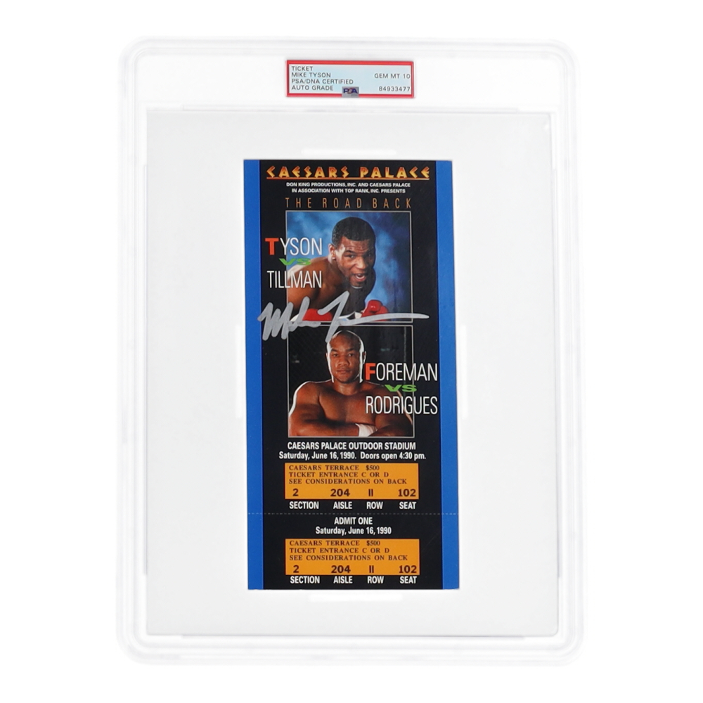 Mike Tyson Signed 1990 Caesars Palace On-Site Fight Ticket (PSA ...