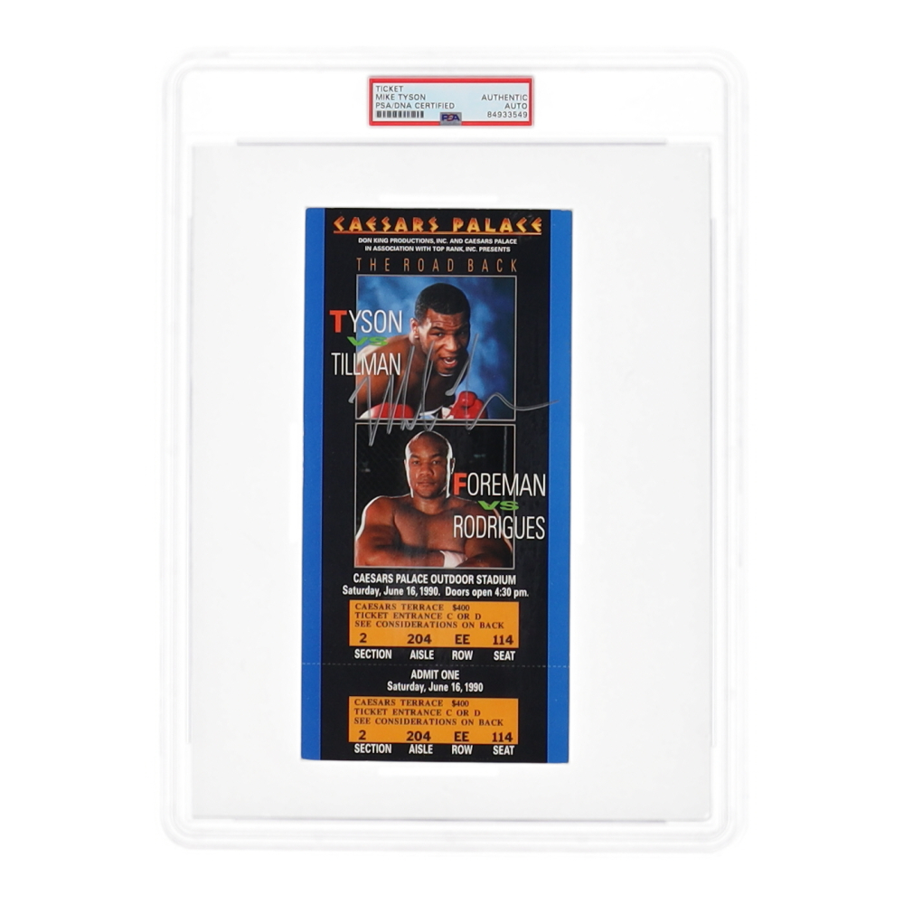 Mike Tyson Signed Original 1990 Caesars Palace On-Site Fight Ticket ...