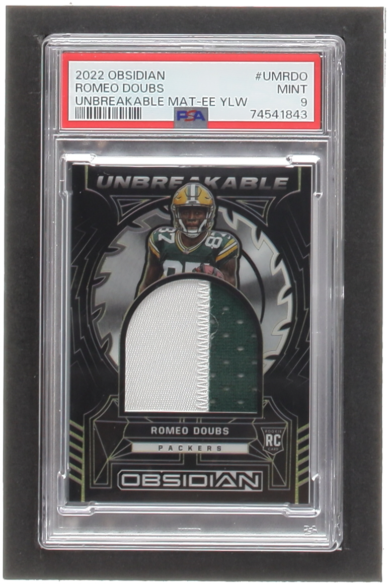 Romeo Doubs 2022 Panini Obsidian Unbreakable Materials Electric Etch ...