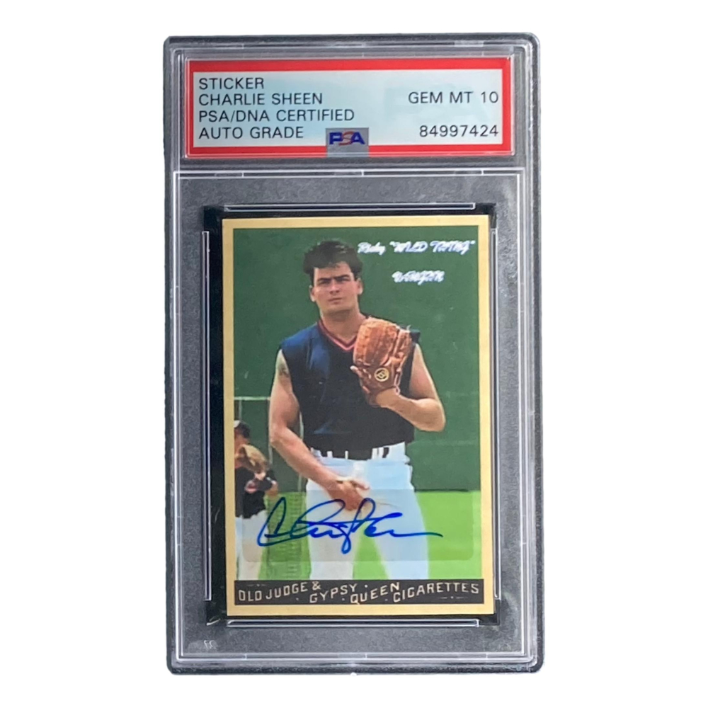 Charlie Sheen Signed Major League Trading Card (PSA 10) | Pristine Auction