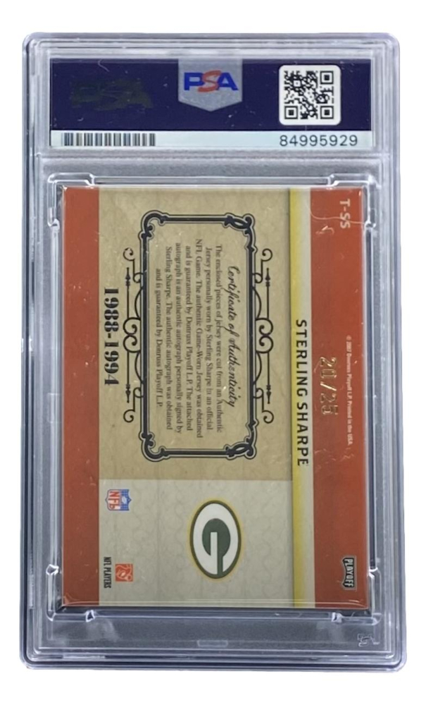 Sterling Sharpe 2007 Playoff National Treasures Timeline Material ...
