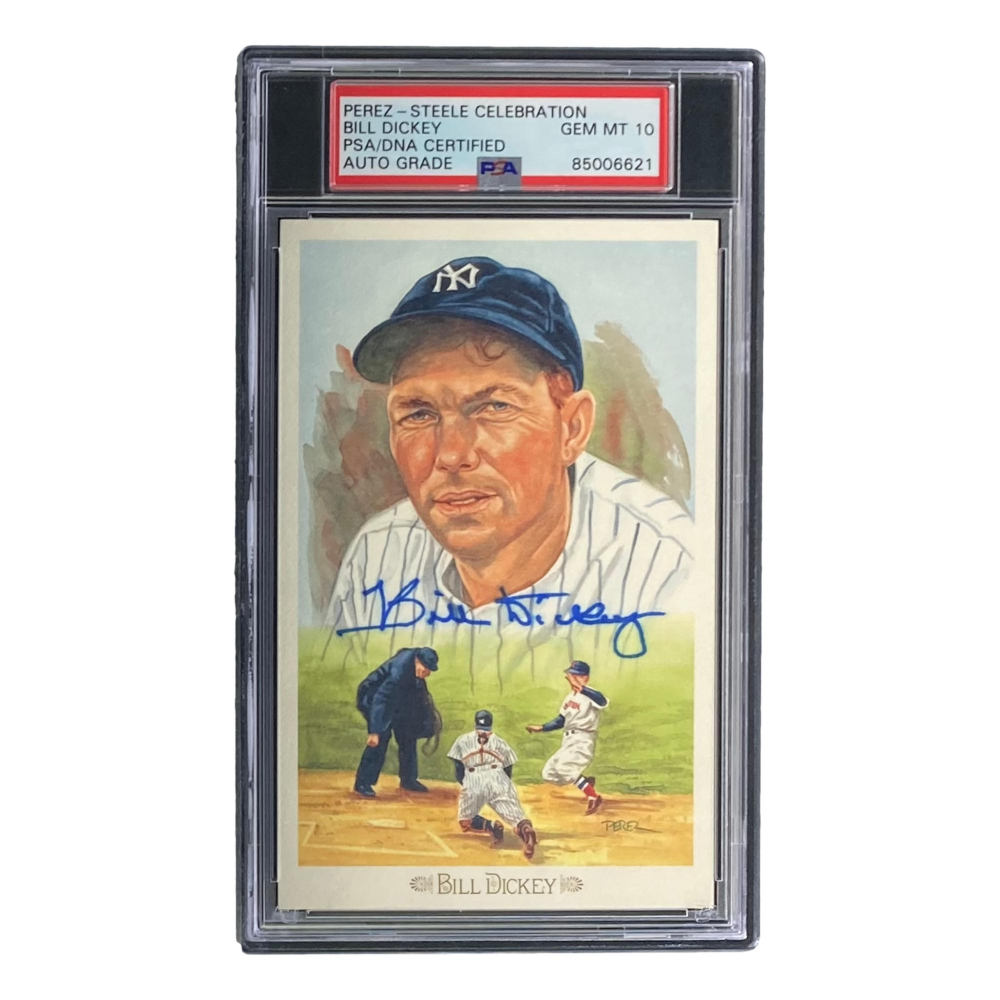 Bill Dickey Signed LE 1999 Perez-Steele Hall of Fame Postcard #12 (PSA ...