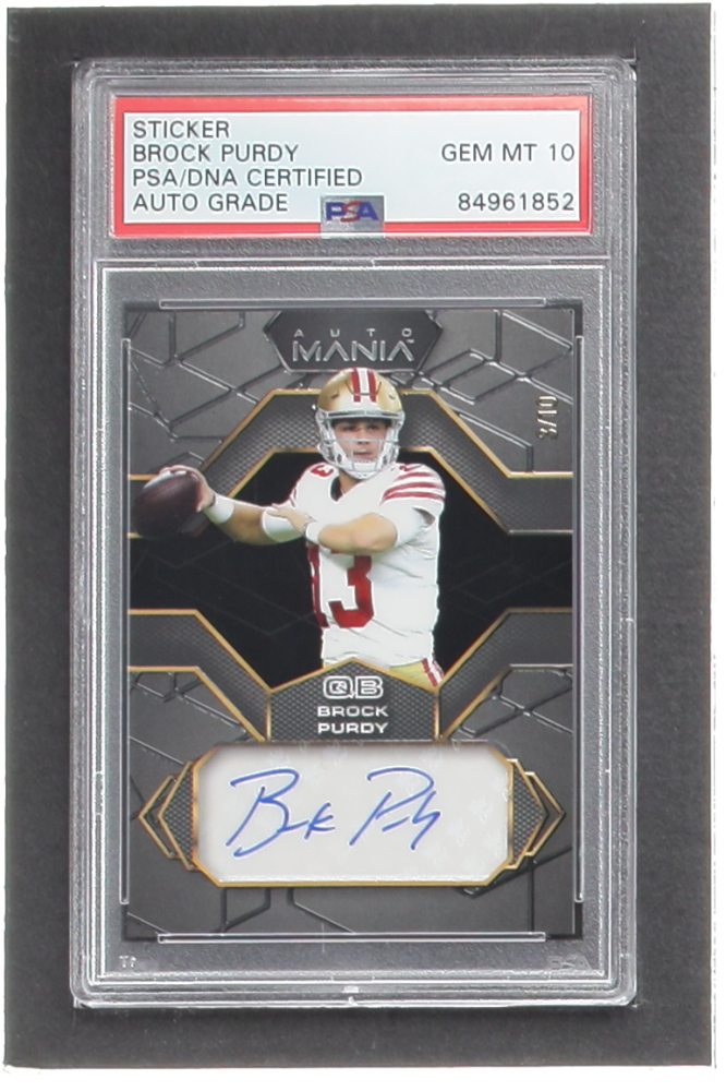 Brock Purdy 2022 Wild Card Auto Mania Black Friday Black on Black Hex # ...