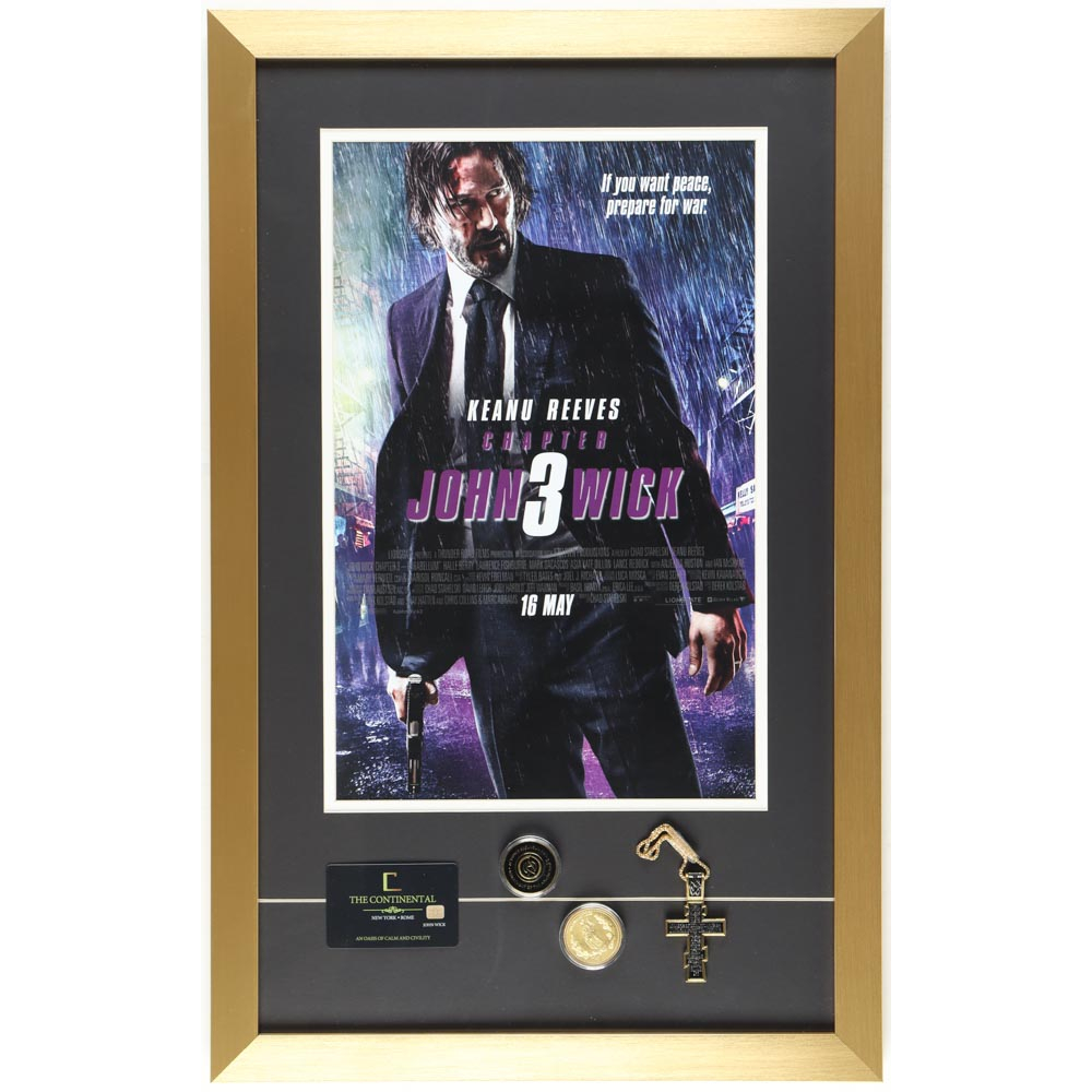 "John Wick Chapter 3" Custom Framed Movie Poster Display with Gold Coin ...