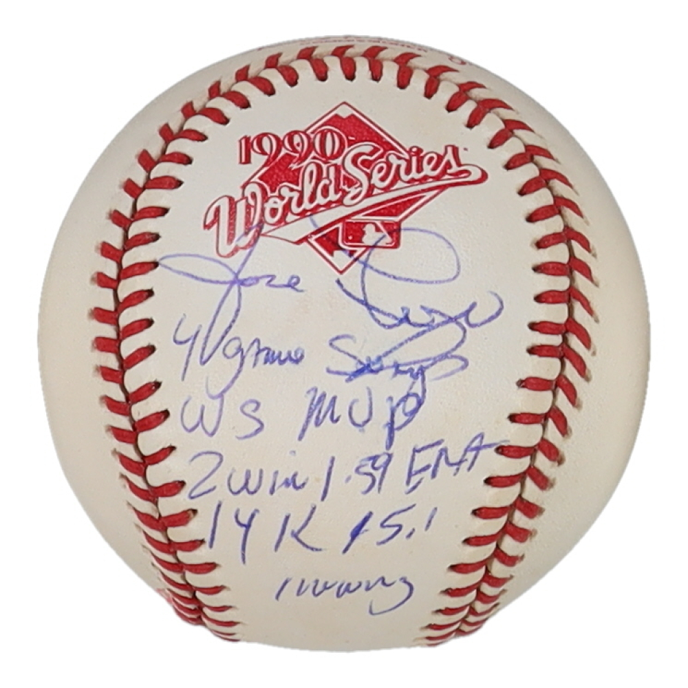Jose Rijo Signed 1990 World Series Baseball with Multiple Career Stat ...