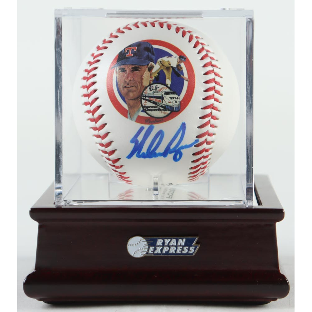 Nolan Ryan Signed Commemorative Baseball With Display Case (psa 