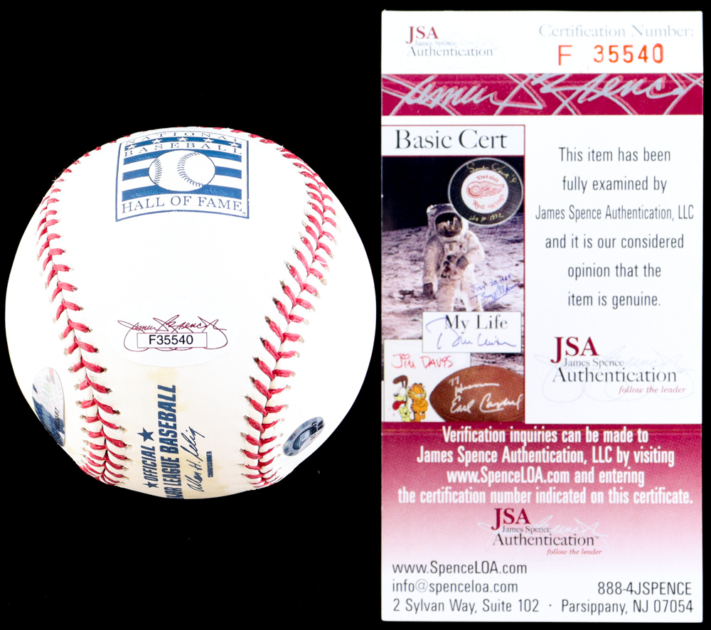 Cal Ripken Jr. Signed Hall of Fame Logo OML Baseball with Display Case ...