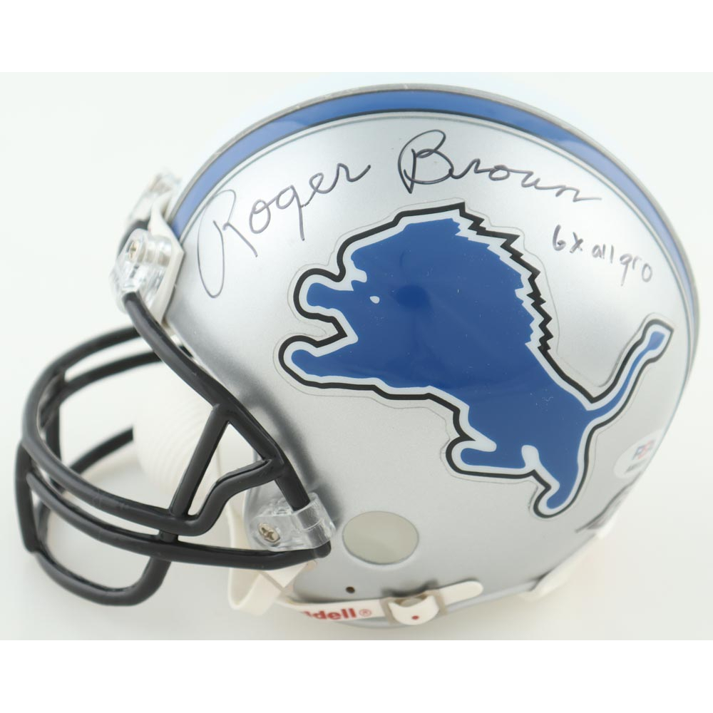 Roger Brown Signed Lions Mini Helmet Inscribed "6x All Pro" (PSA ...
