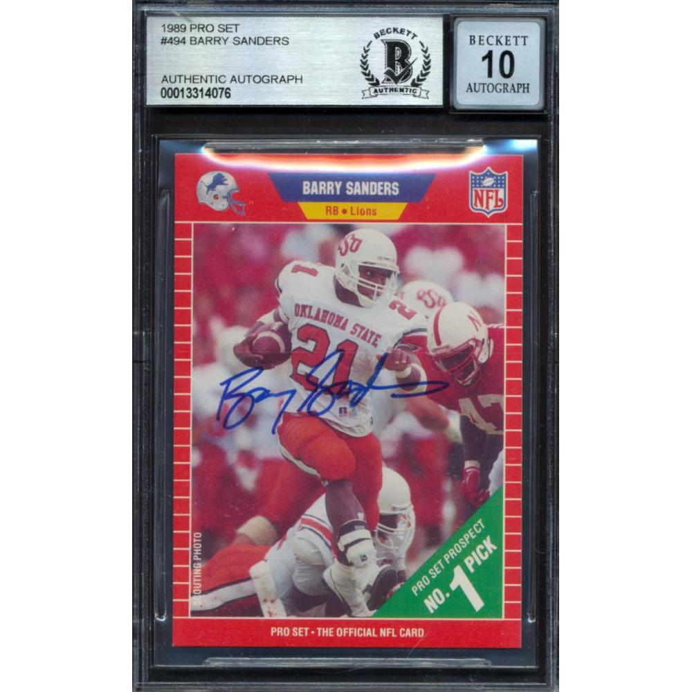 Barry Sanders Signed 1989 Pro Set #494 RC (BGS) | Pristine Auction