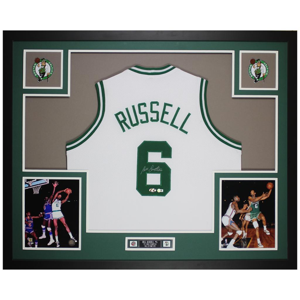 Bill Russell Signed Custom Framed Jersey Display (Hollywood ...