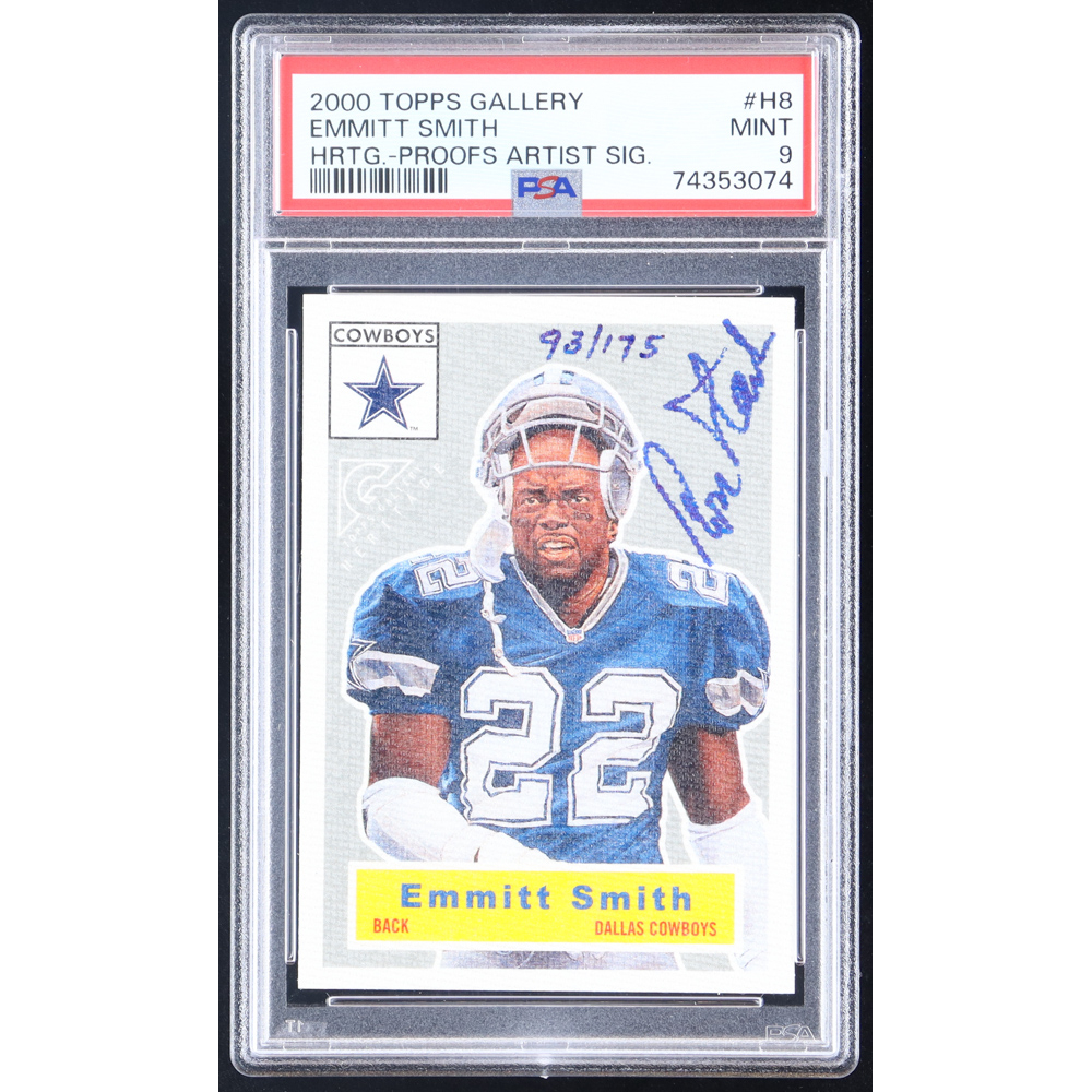 Emmitt Smith 2000 Topps Gallery Heritage Proofs Artist Signed #H8 #093/ ...