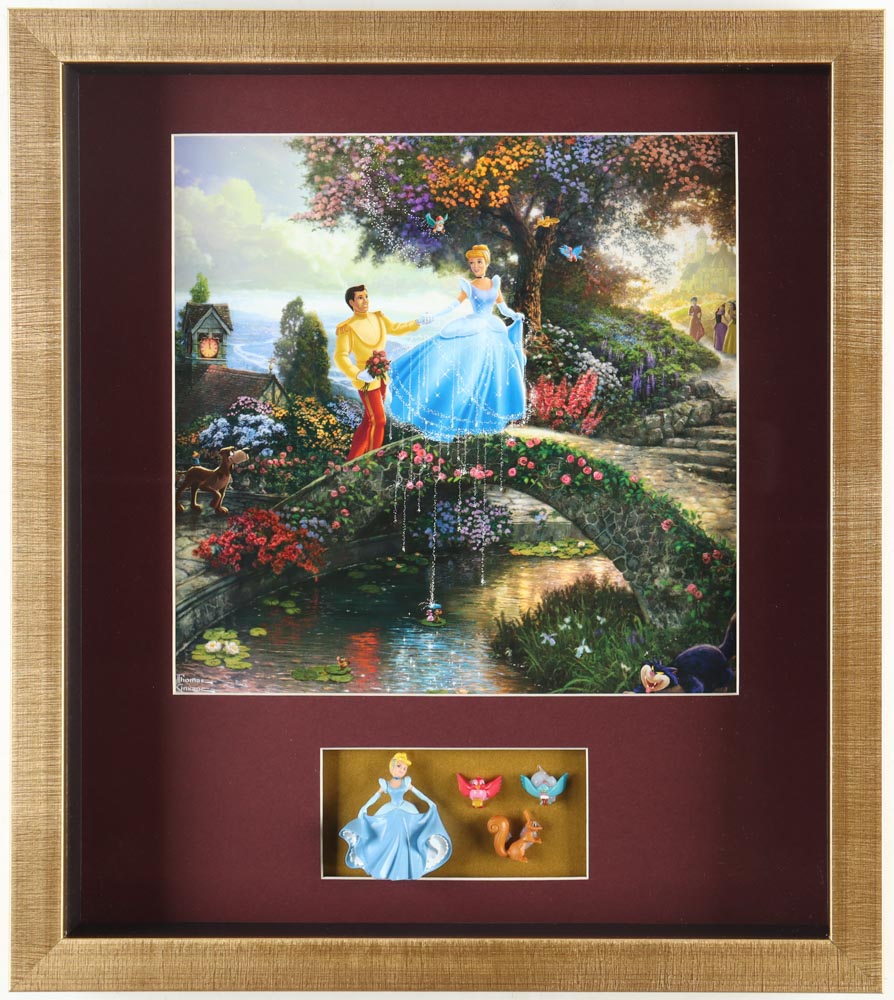Thomas Kinkade "Cinderella" Custom Framed Print Display with Set of (4 ...