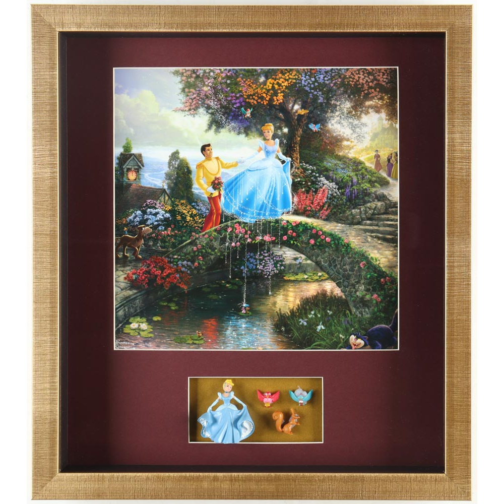 Thomas Kinkade "Cinderella" Custom Framed Print Display with Set of (4 ...