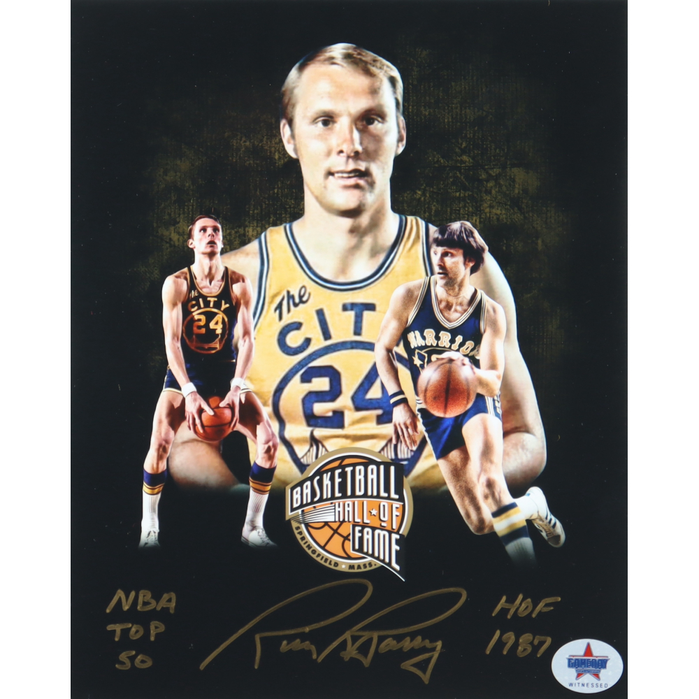 Rick Barry Signed Warriors 8x10 Photo Inscribed "HOF 1987" & "NBA Top ...