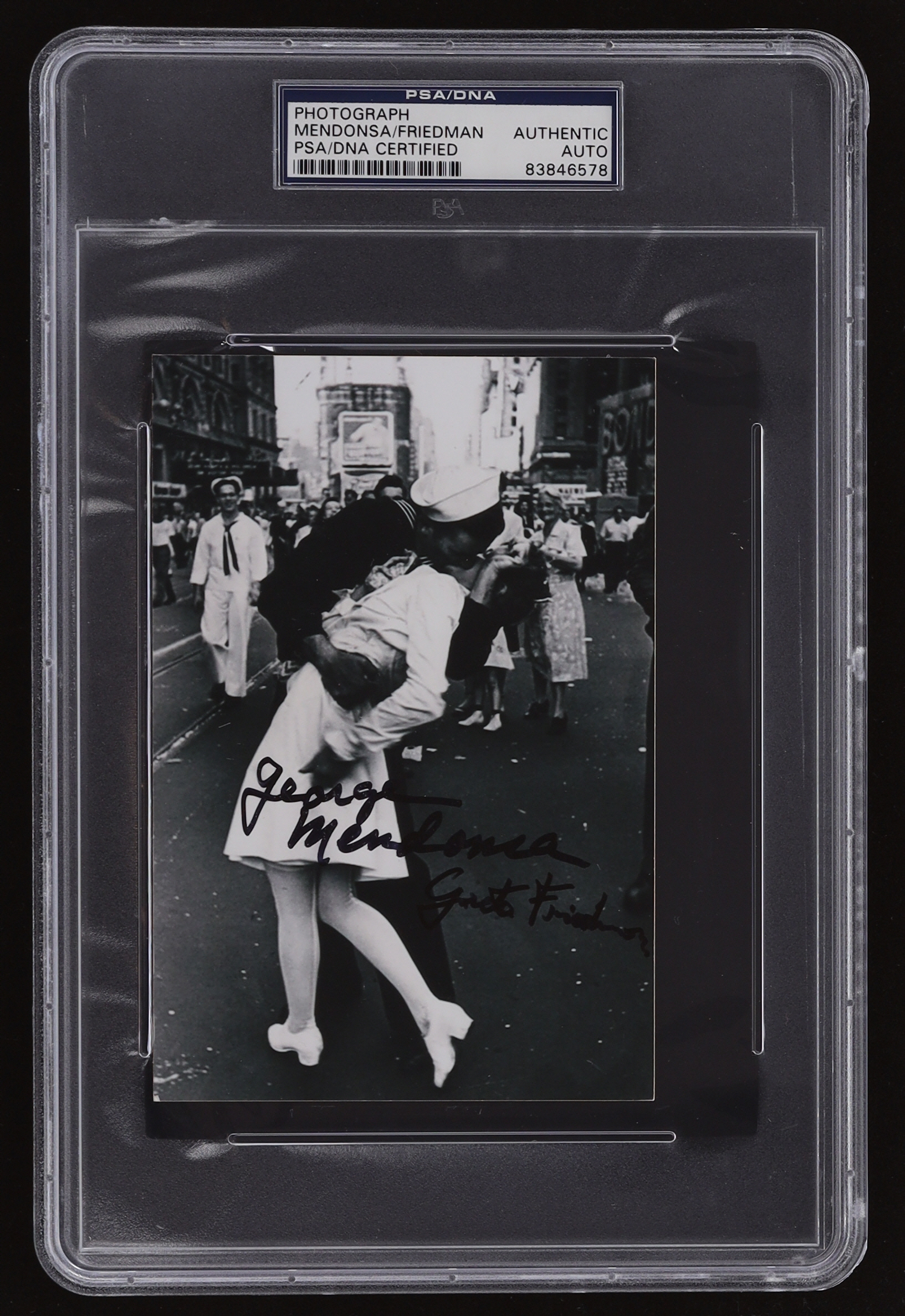 Greta Friedman & George Mendonsa Signed 4x6 Photo (PSA) | Pristine Auction