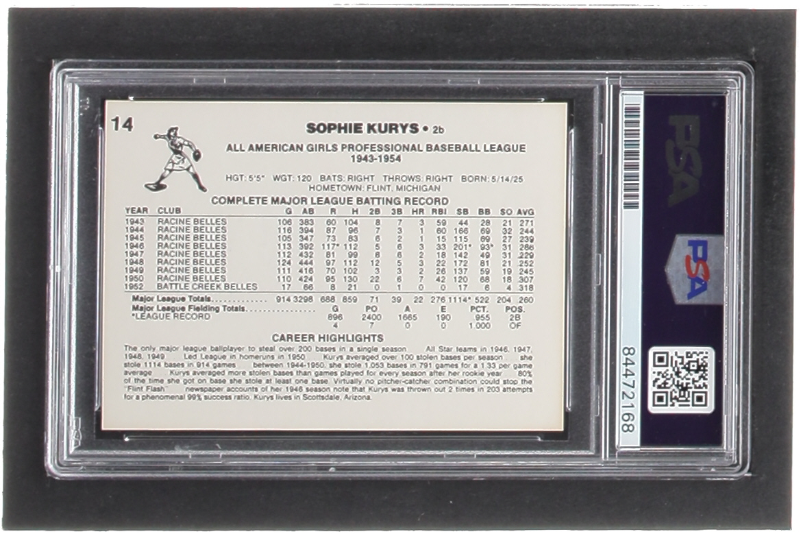 Sophie Kurys Signed Custom Trading Card with Multiple Inscriptions (PSA ...