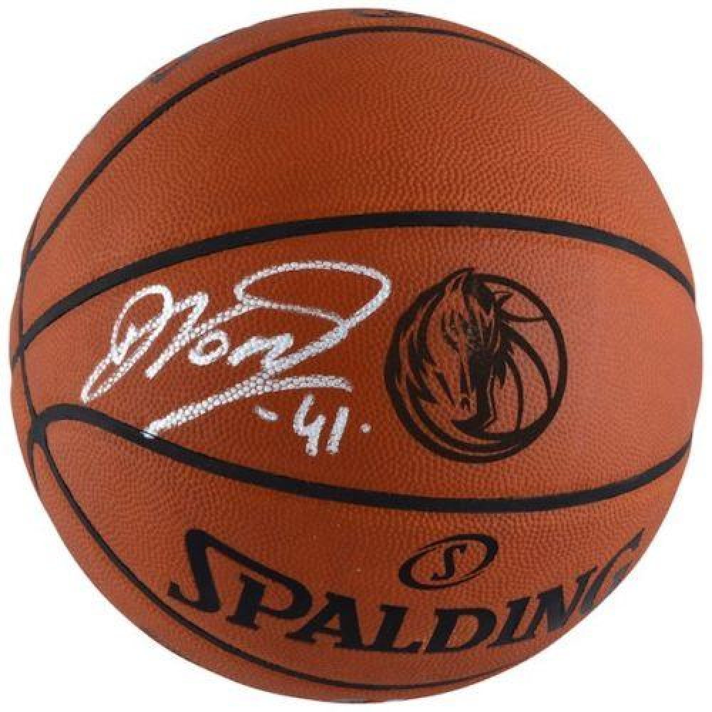 Dirk Nowitzki Signed Mavericks Logo Basketball (Fanatics) | Pristine ...
